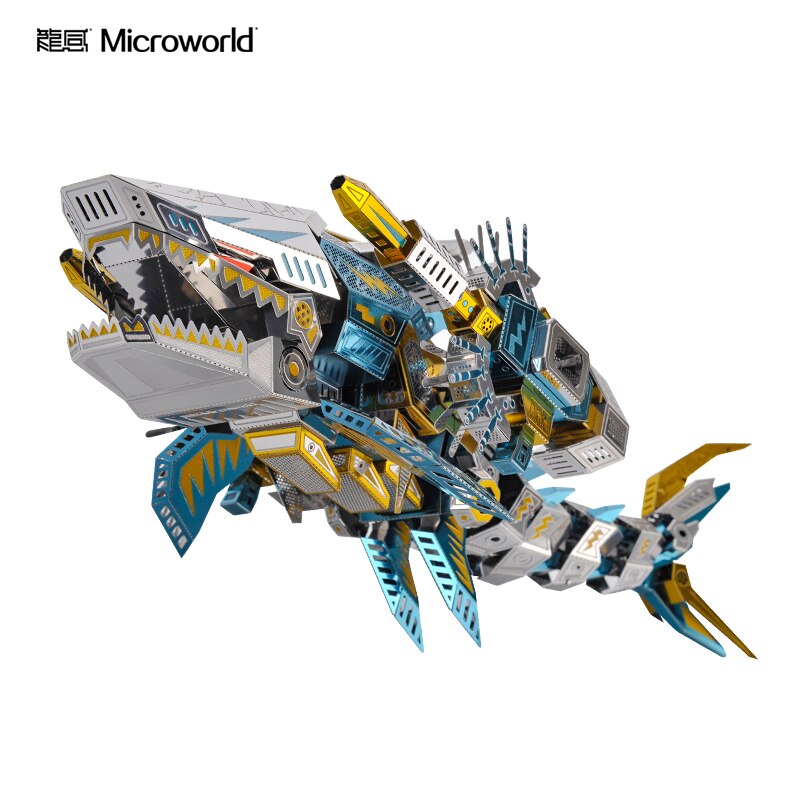 Microworld 3D Metal Puzzle Deep Sea shark Model kits DIY Laser Cut Ass ...