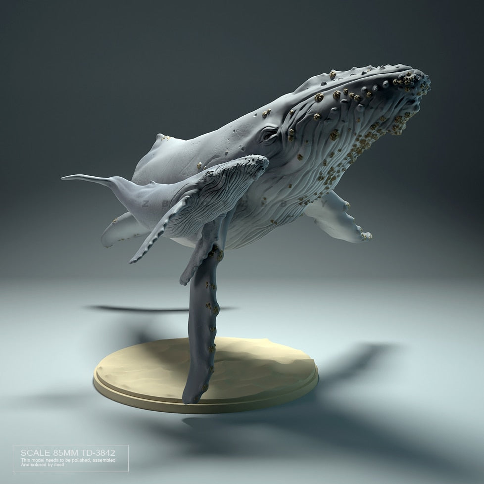 85mm Resin figure model kits Whales DIY colorless and self-assembled T ...